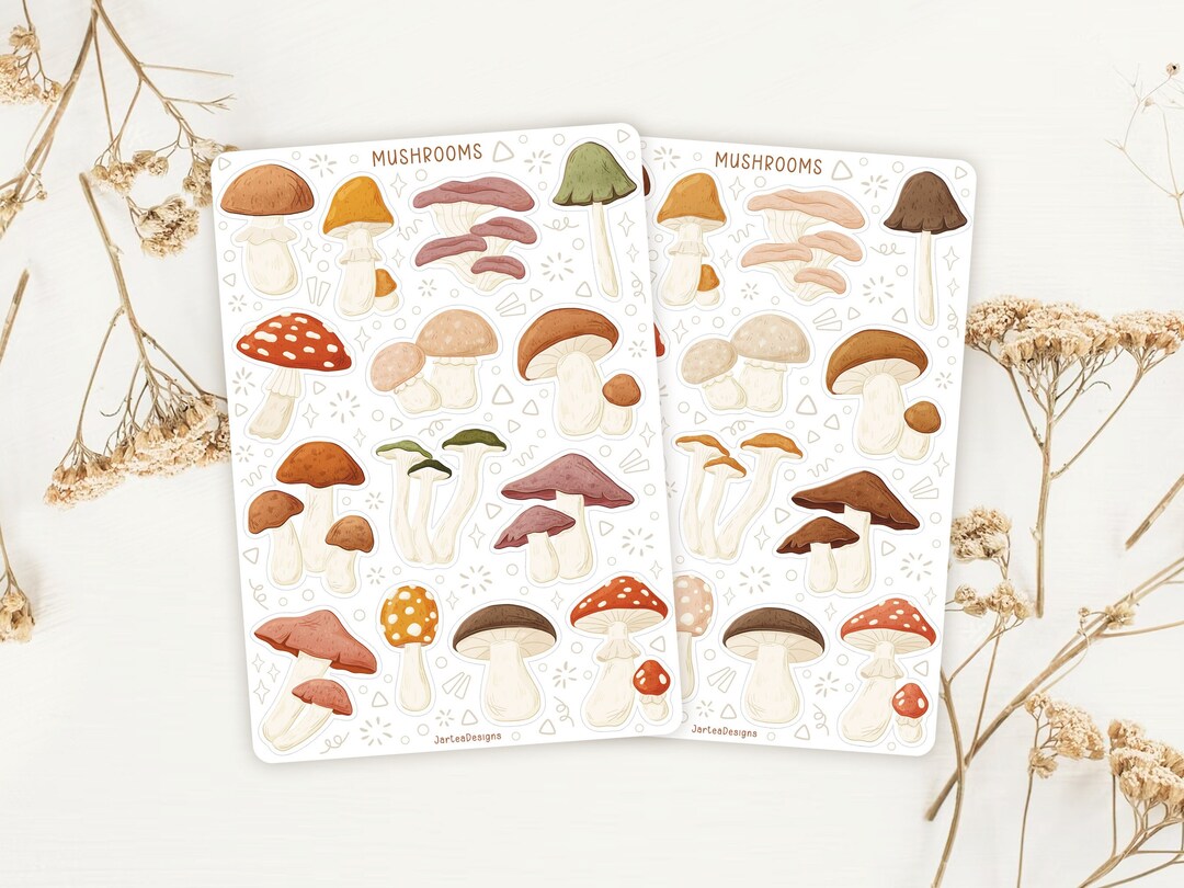 Sticker Sheet Mushroom Sticker Bundle | Autumn Sticker Sheet | Planner ...