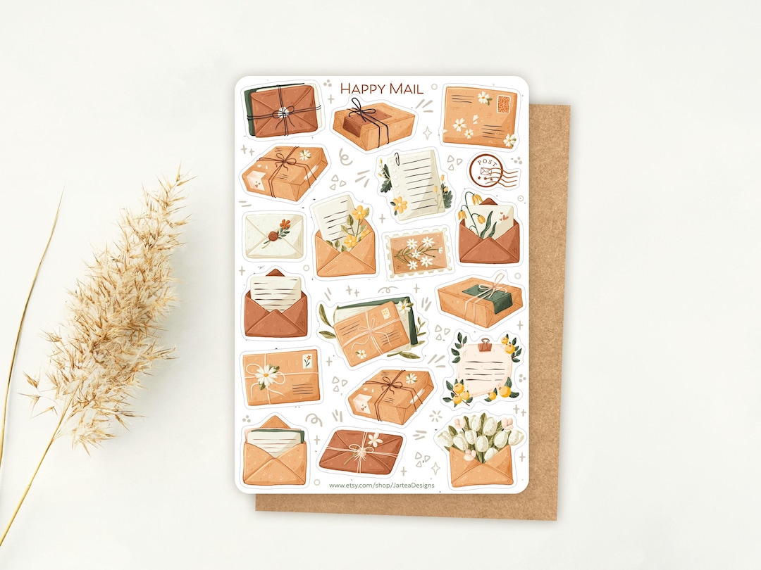 Sticker Sheet Happy Mail Stickers | Letter Sticker Set | Planner ...
