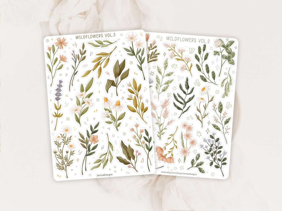 Sticker Sheet Wildflower Sticker Sticker Bundle | Flower Sticker Set ...