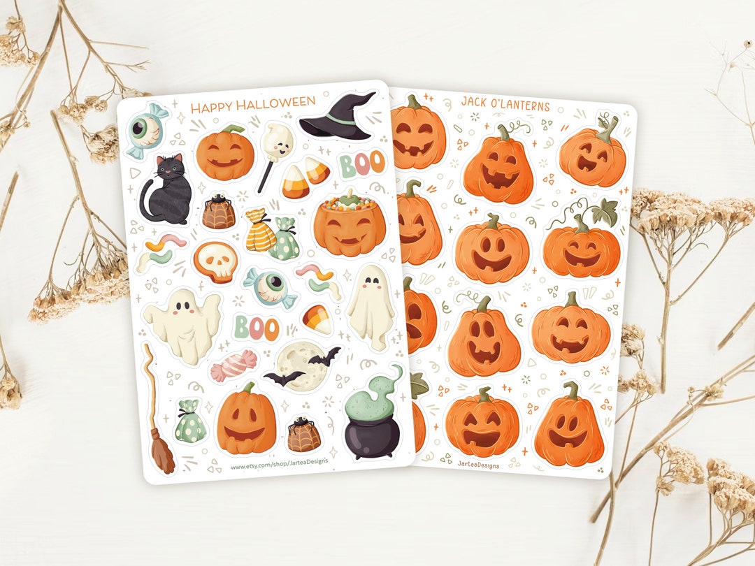 Sticker Sheet Bundle Halloween Sticker Pack | Fall Sticker Set ...