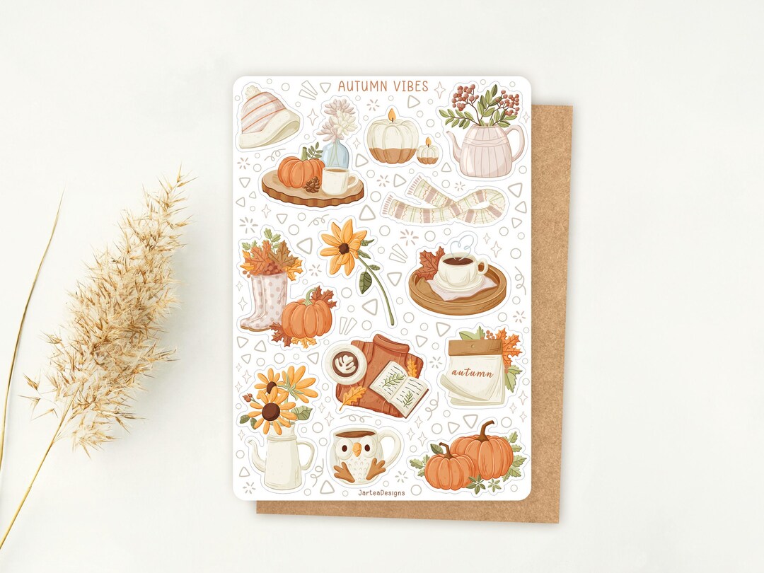 Sticker Sheet Autumn Vibes Sticker | Fall Sticker | Sticker Sheet ...