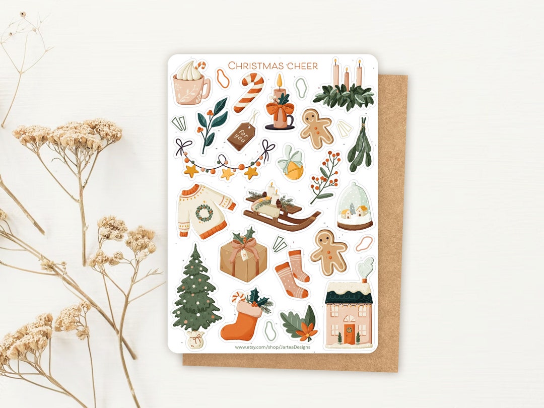 Sticker Sheet Christmas Cheer Stickers | Christmas Sticker Set ...
