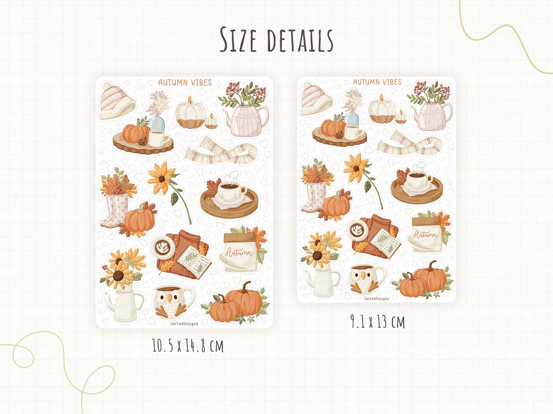 Sticker Sheet Autumn Vibes Sticker | Fall Sticker | Sticker Sheet ...