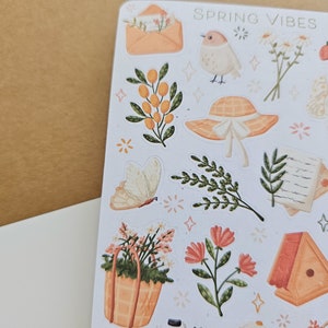 Sticker Sheet Spring Vibes Sticker | Cottage Core Sticker Set | Planner ...