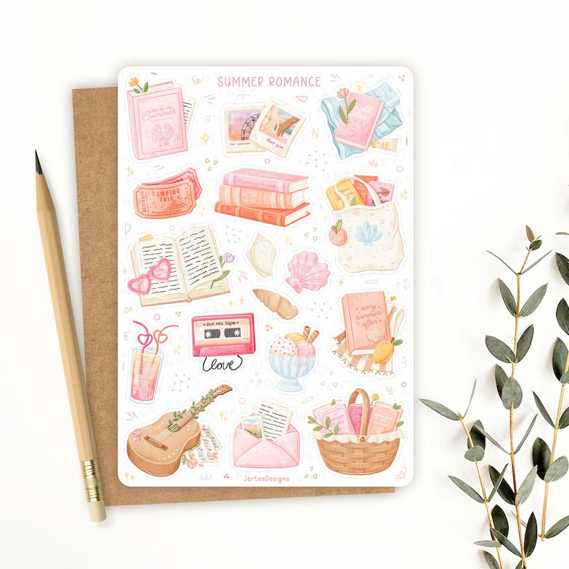Book Theme Sticker Sheet - Etsy UK