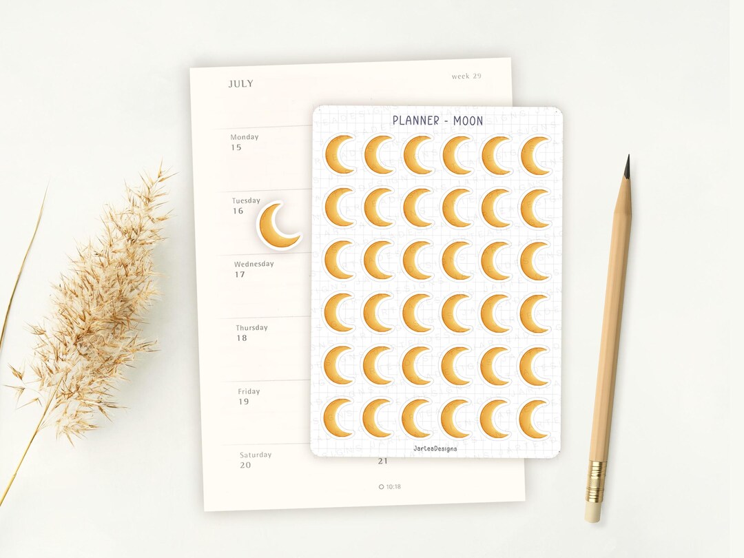Moon Icon Planner Stickers | Cute Functional Stickers, Mini Moon ...