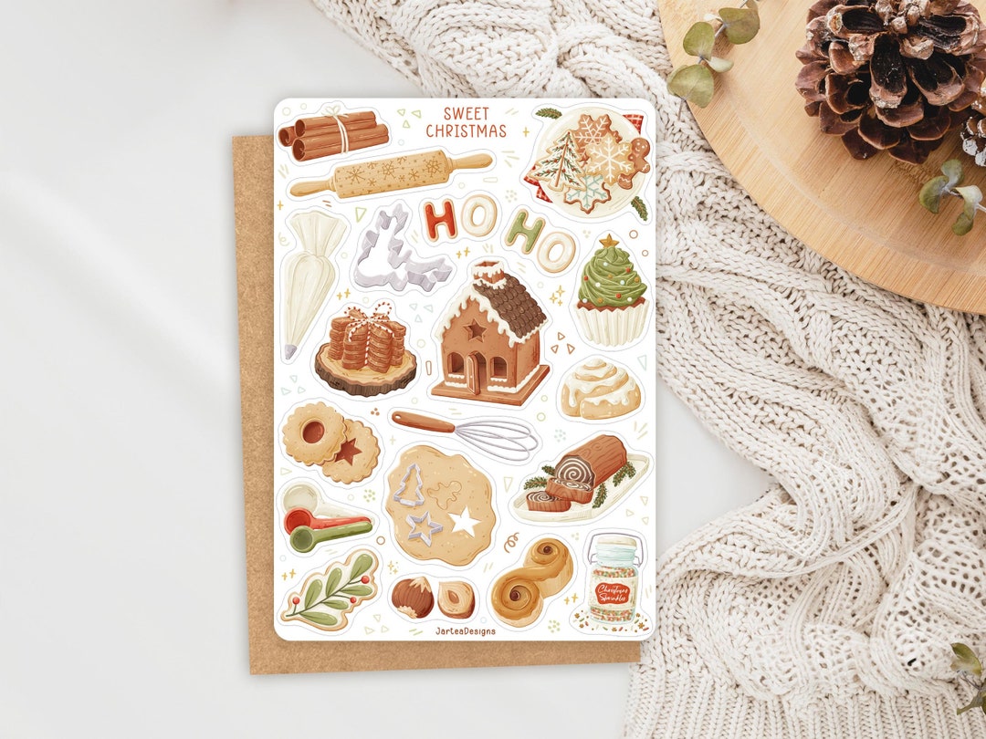 Sticker Sheet Christmas Baking Stickers | Sweet Christmas Stickers ...