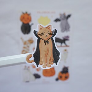 Sticker Sheet Halloween Cats Stickers | Spooky Sticker Set | Autumnal ...