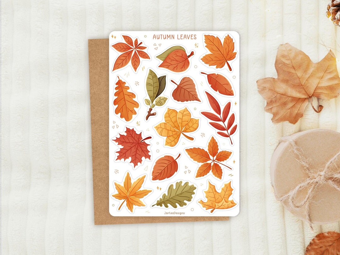 Sticker Sheet Autumn Leaves Sticker | Fall Sticker | Sticker Sheet ...