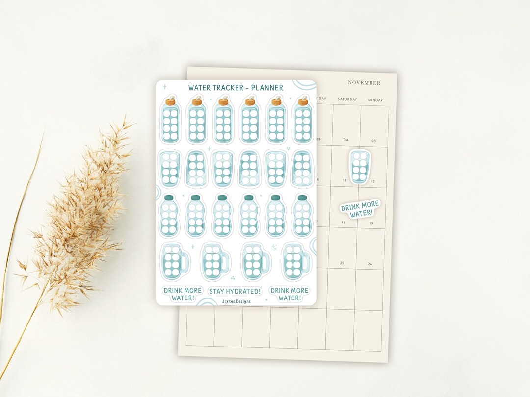 Sticker Sheet Water Tracker Stickers | Hydration Sticker Sheet | Daily ...