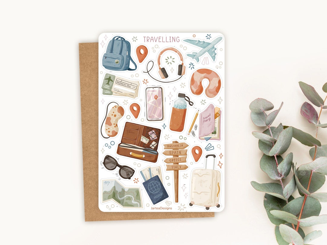 Sticker Sheet Travelling | Vacation Sticker Set | Planner Sticker Sheet ...