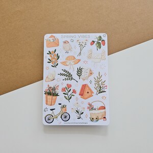 Sticker Sheet Spring Vibes Sticker | Cottage Core Sticker Set | Planner ...