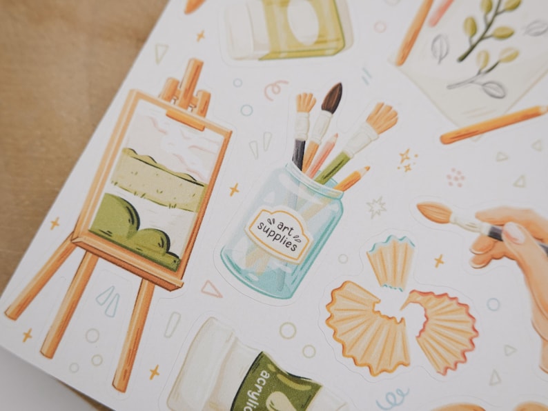 Sticker Sheet Art Lover Sticker | Art Supplies Sticker Sheet | Artist ...