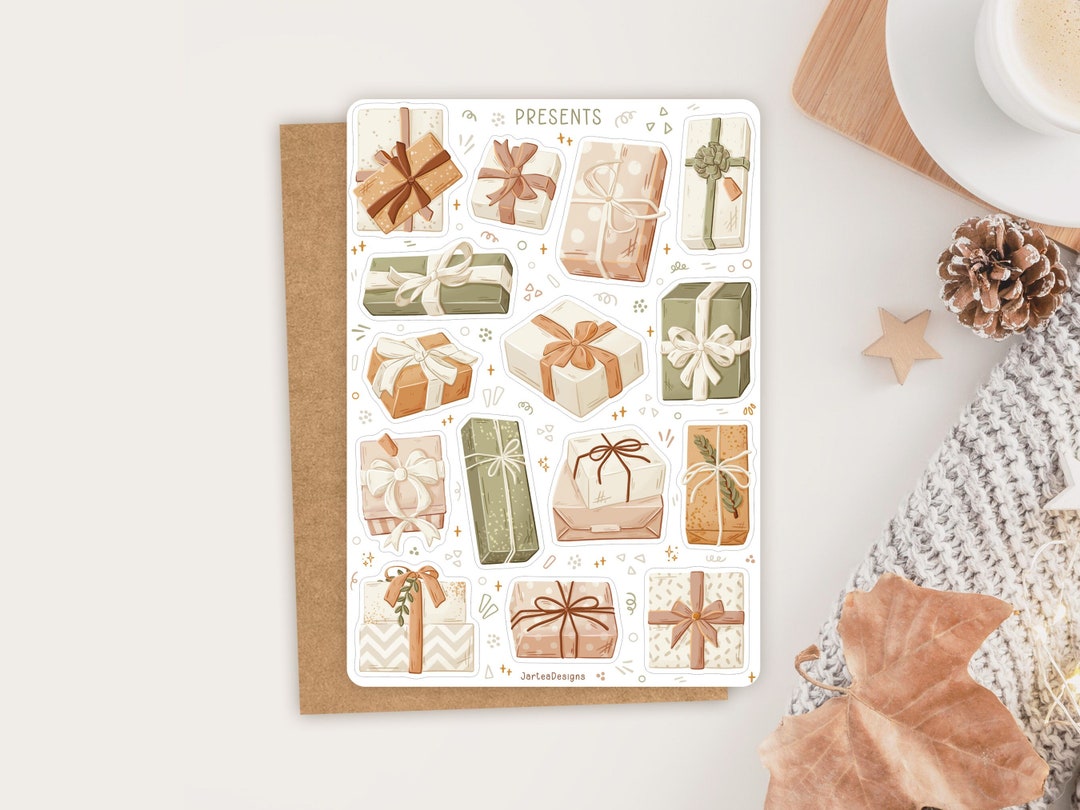 Sticker Sheet Christmas Presents Stickers | Christmas Sticker Sheet ...
