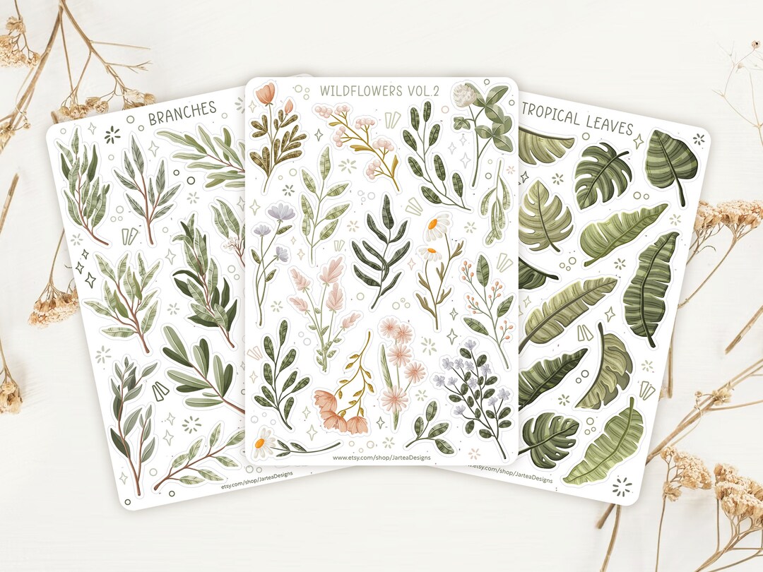 Sticker Sheet Bundle Plant Lover | Wildflower Sticker | Branches ...
