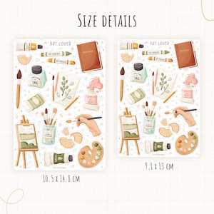 Sticker Sheet Art Lover Sticker | Art Supplies Sticker Sheet | Artist ...