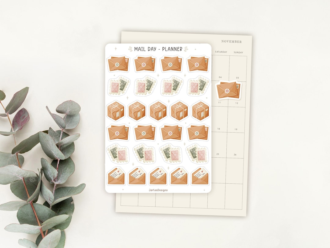 Sticker Sheet Mail Day Planner Sticker | Mini Icon Stickers | Planner ...