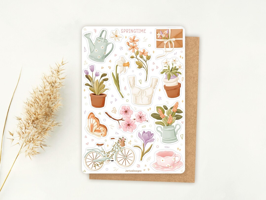 Sticker Sheet Springtime Sticker | Spring Sticker Set | Planner Sticker ...