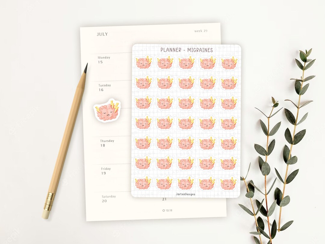 Migraine Icon Planner Stickers | Mini Migraine Stickers, Functional ...