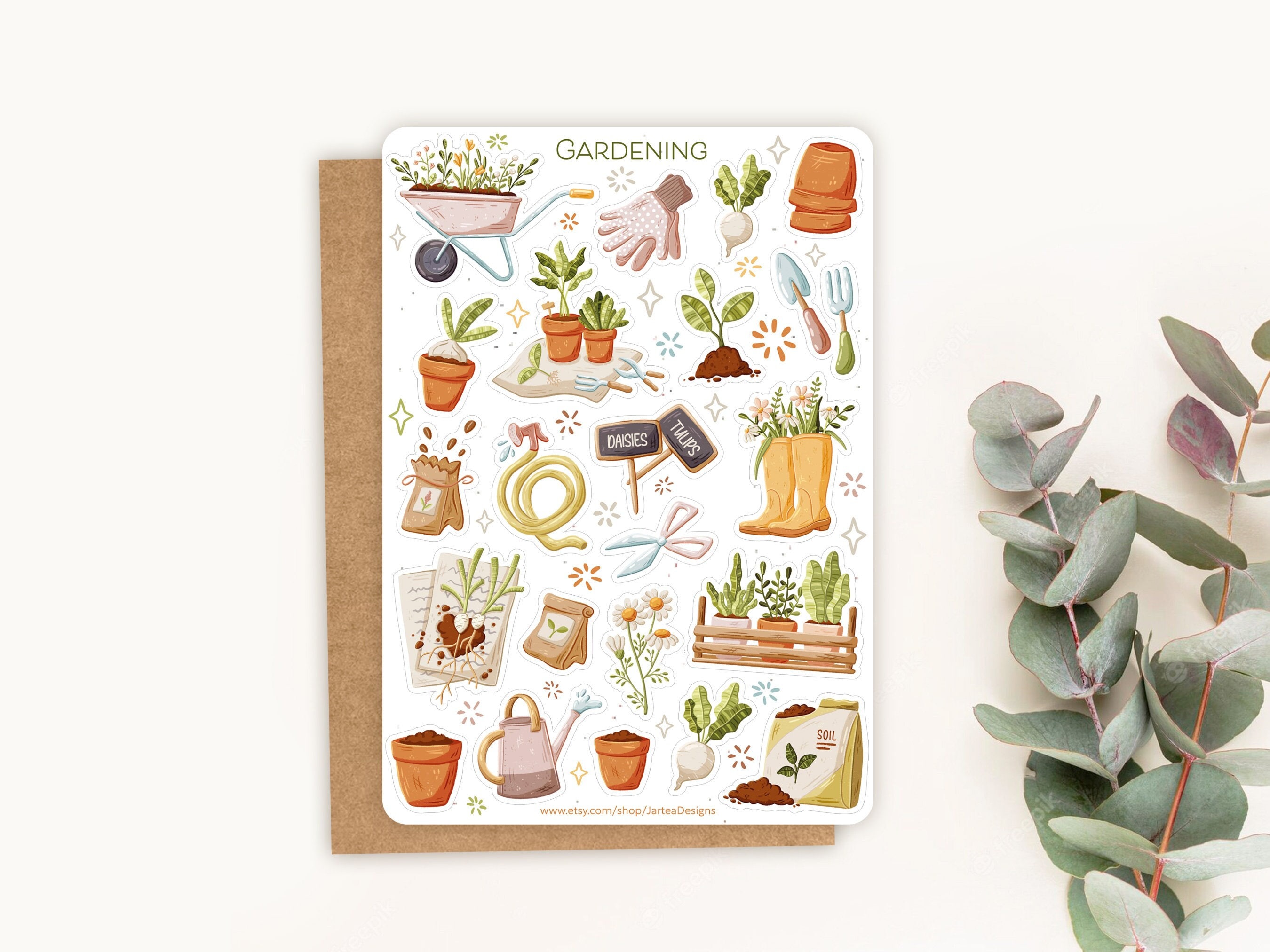 Sticker Sheet Gardening Sticker | Plant Sticker Set | Planner Sticker ...