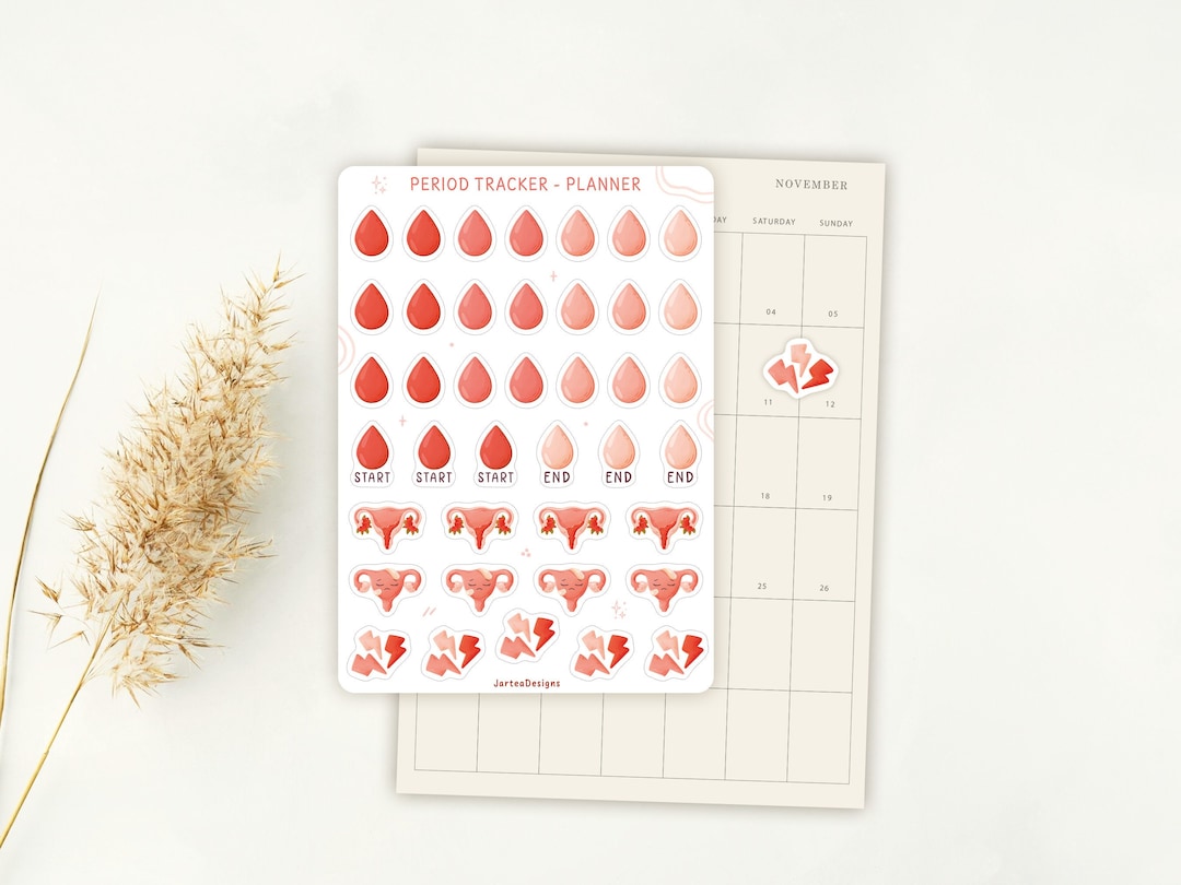 Sticker Sheet Period Tracker Stickers | Cycle Stickers | Menstruation ...