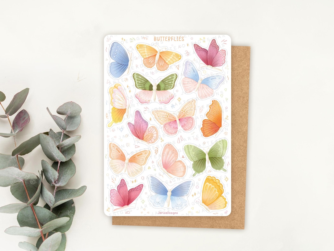 Sticker Sheet Butterfly | Planner Stickers | Spring Stickers, Cute ...