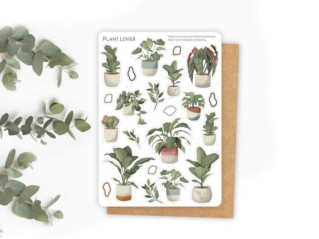 Sticker Sheet Plant Lover Stickers Plant Sticker Potted - Etsy