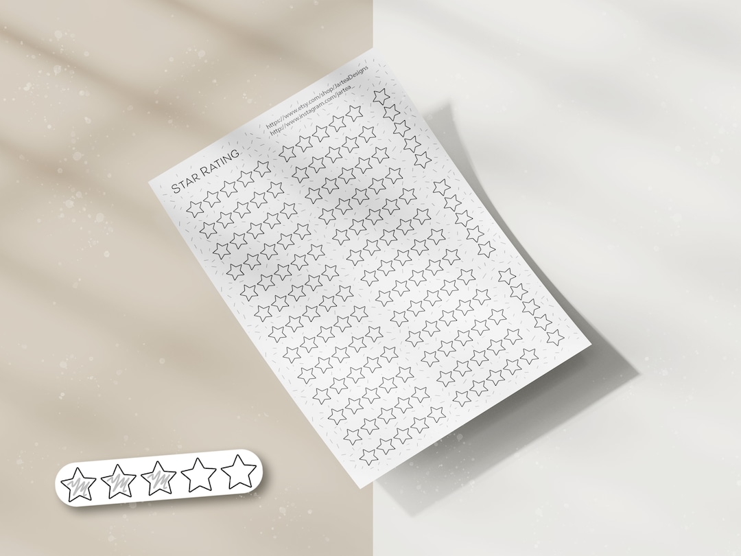 Sticker Sheet Star Rating Stickers | Tracking Stickers | Bullet Journal ...