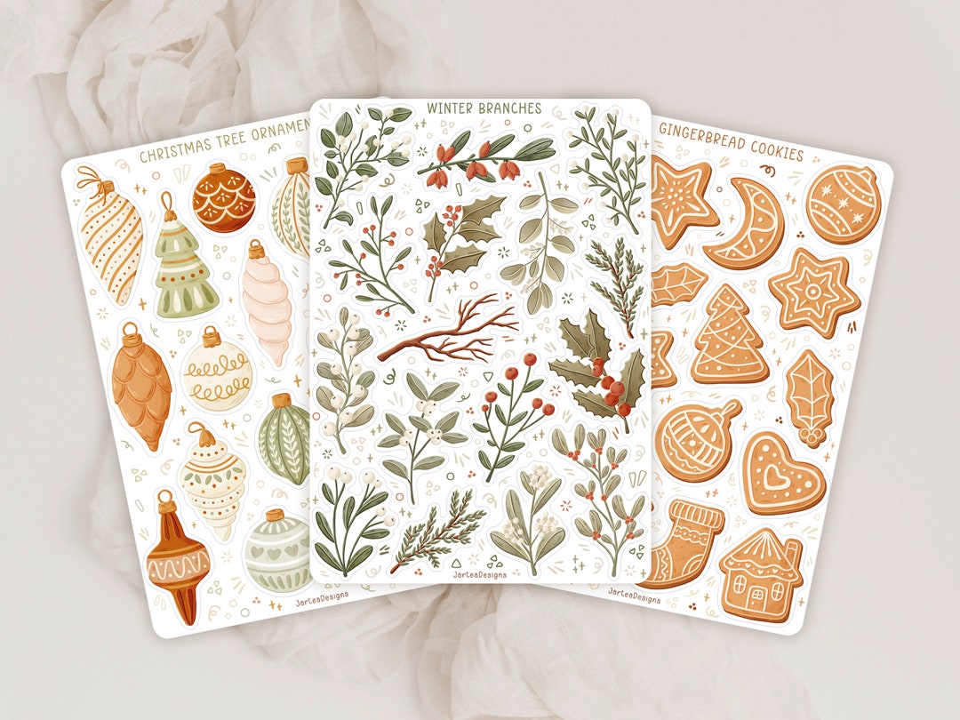 Sticker Sheet Bundle Winter Sticker Pack Winter Deco Sticker Set ...