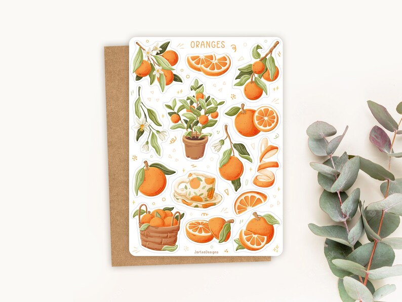 Sticker Sheet Citrus Sticker Bundle | Lemon Sticker Sheet | Orange ...