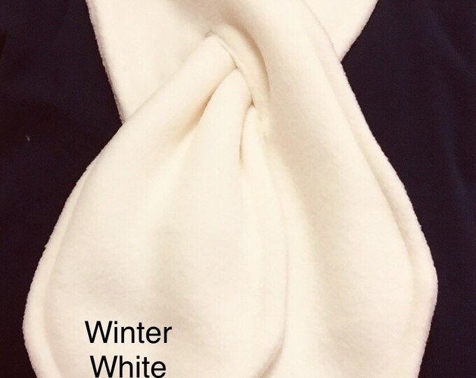 White - Winter White Fleece Scarf, Keyhole Pull Through Double Layer ...