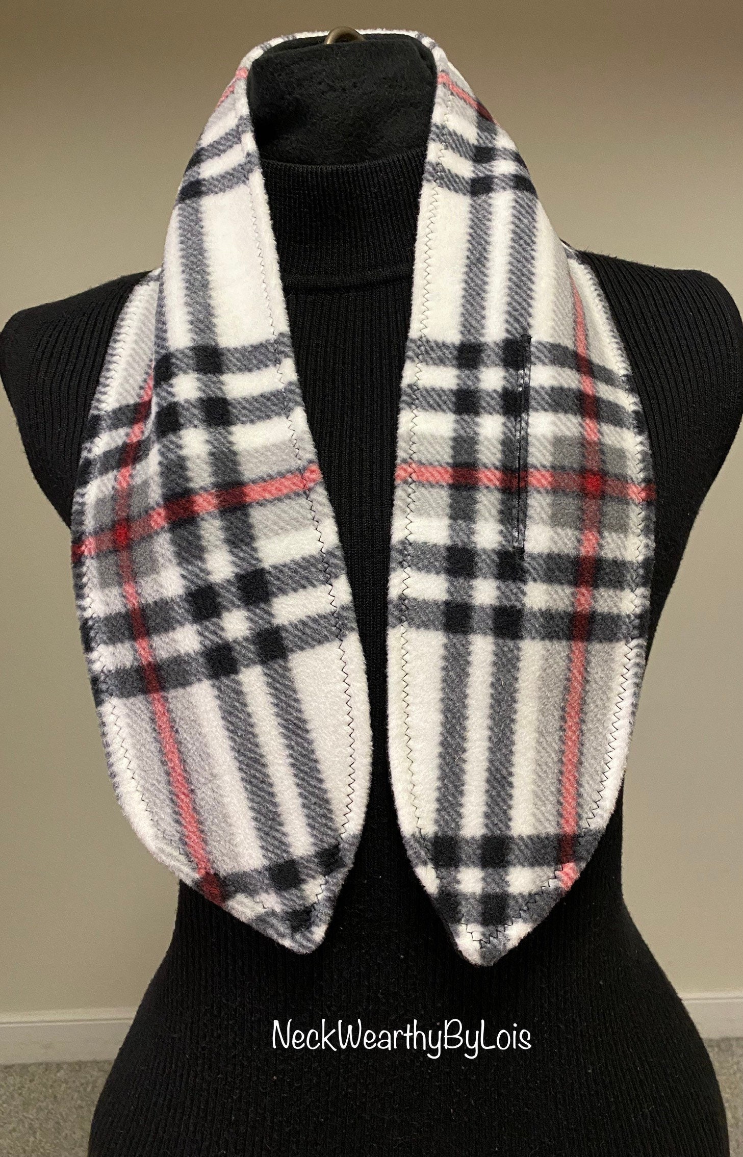 Reversible Fleece Scarf Short Pull-through Keyhole Scarf - Etsy