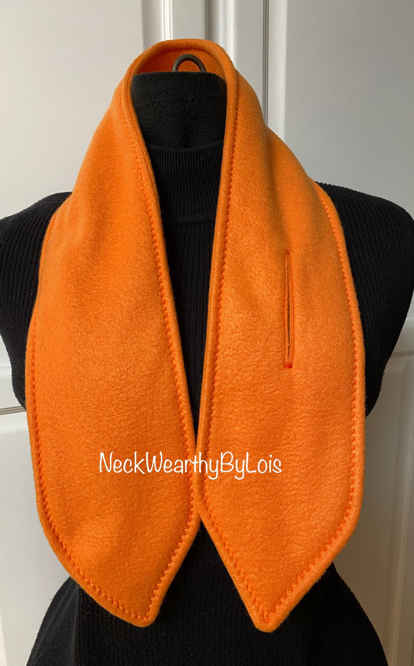 Orange - Tangerine Orange Neck Warmer Scarf, Keyhole Pull-through ...