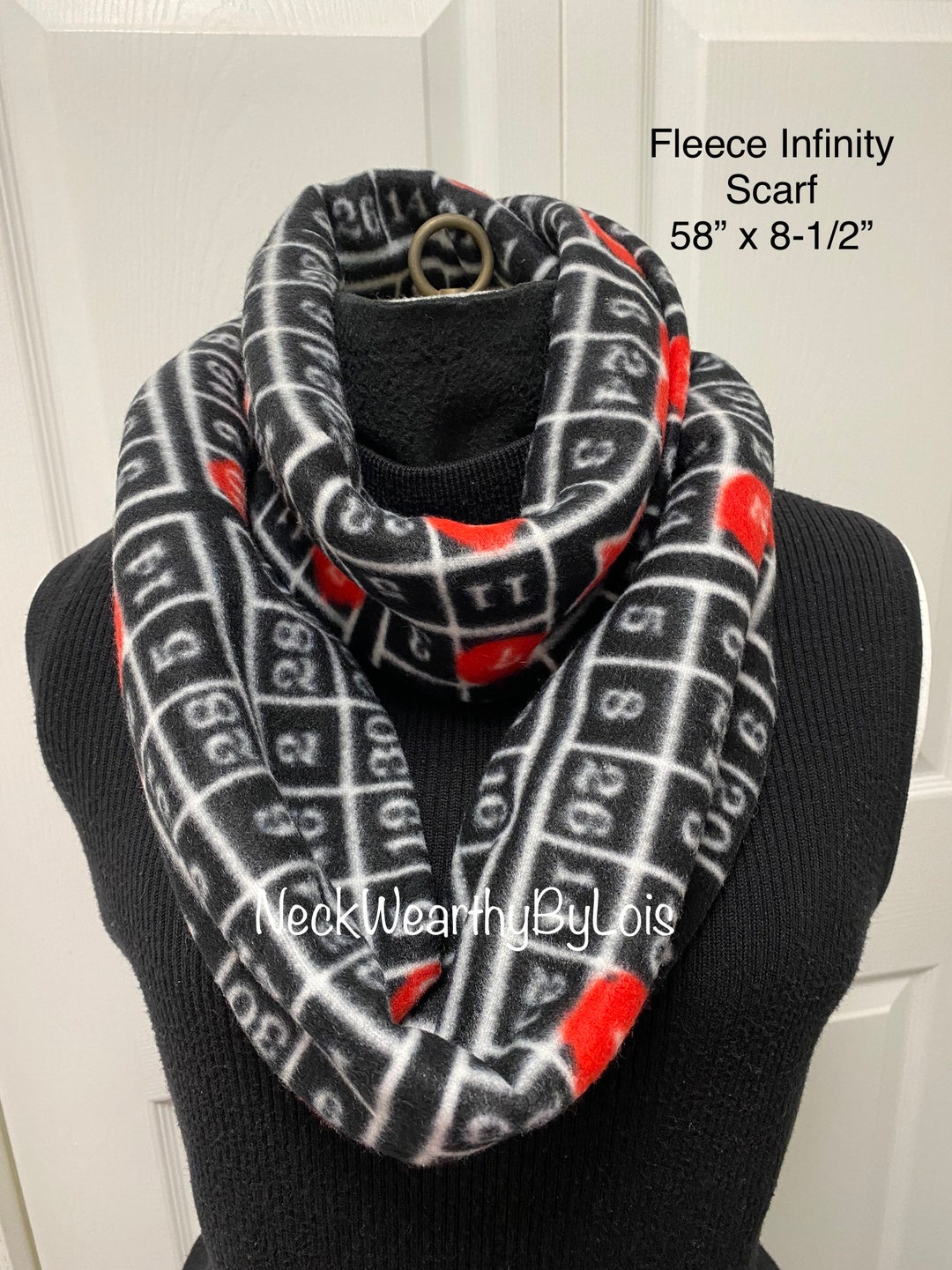 Bingo Inspired Infinity Neck Warmer Scarf, Warm Neck Scarf, Fleece ...