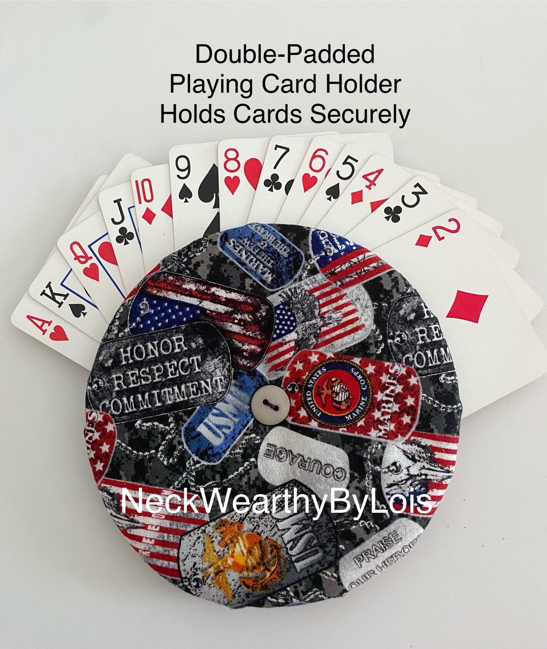USMC, Double-padded Secure Playing Card Holder, Holds 20+ Cards, Gift ...