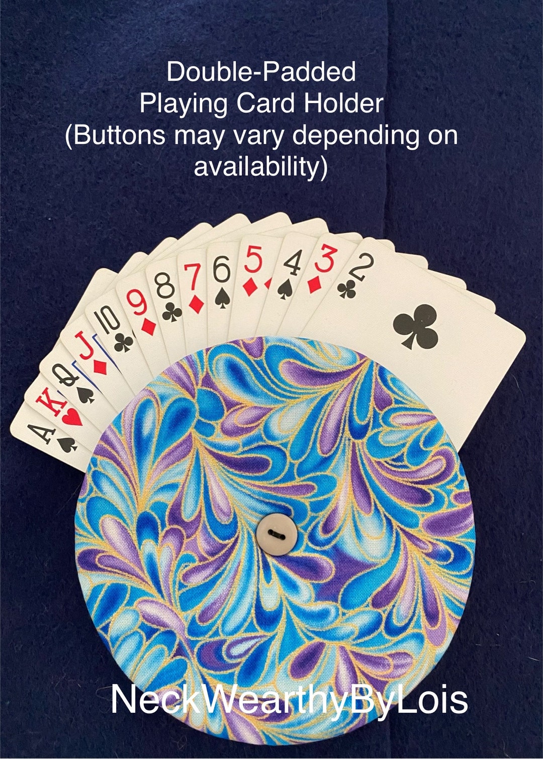 Peacock Swirl Gold, Double-padded Secure Playing Card Holder, Holds 20 ...