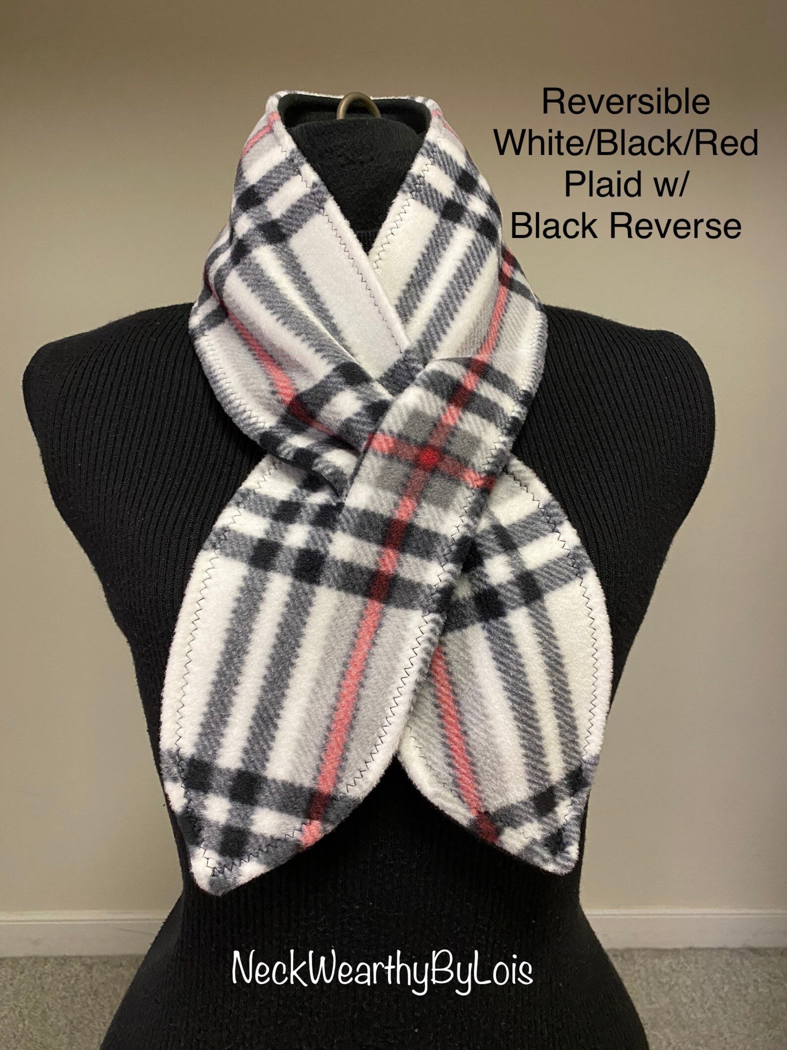 Reversible Fleece Scarf Short Pull-through Keyhole Scarf - Etsy