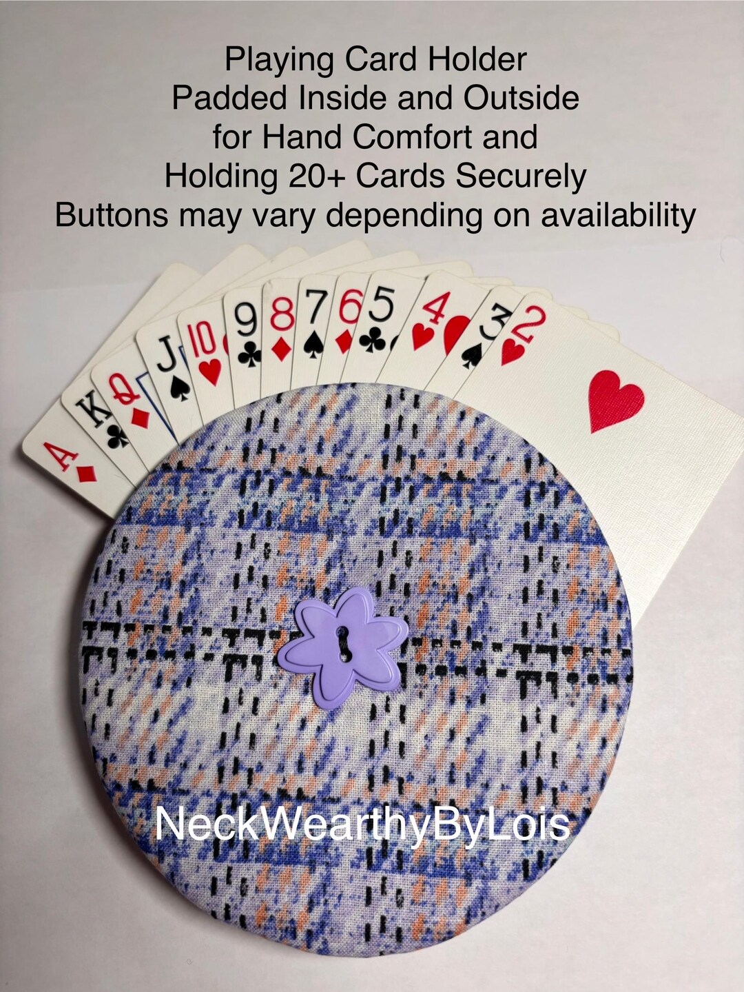 Purple Plaid Double-padded Playing Card Holder, Holds 20+ Cards ...
