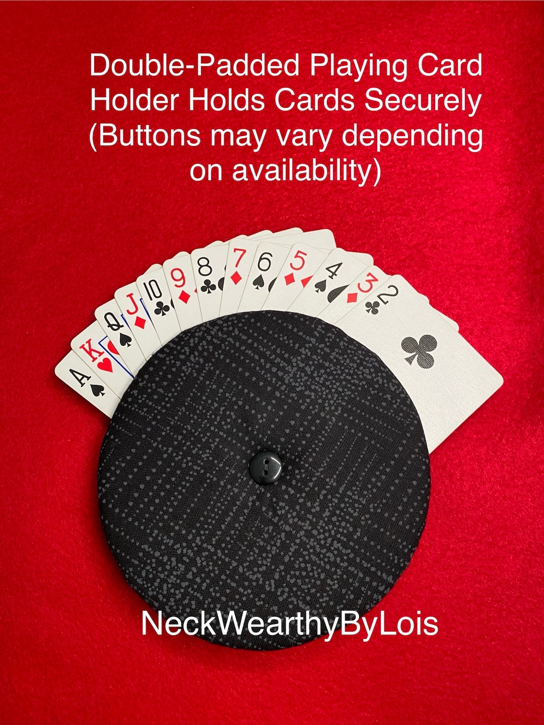 Black Gray Playing Card Holder, Double-padded, Securely Holds 20+ Cards ...