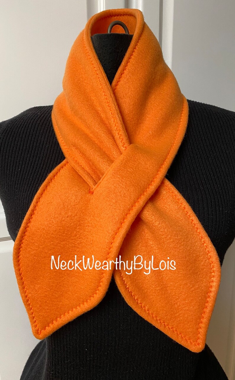 Orange - Tangerine Orange Neck Warmer Scarf, Keyhole Pull-through ...