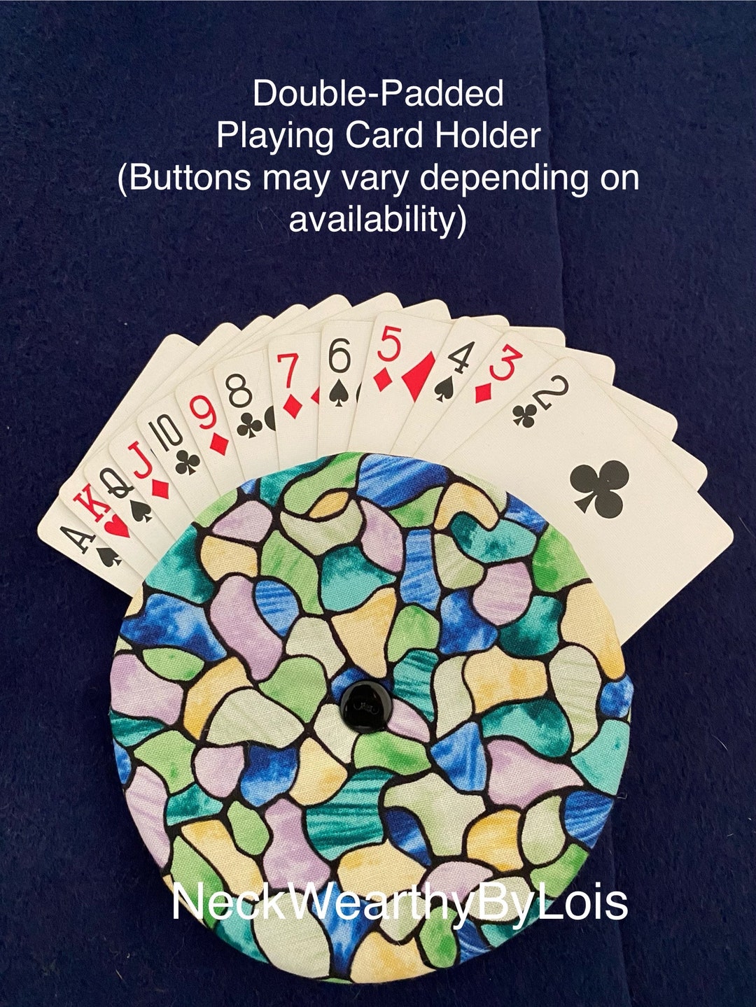 Blue Green Stained Glass Playing Card Holder, Choose From 2 Styles ...