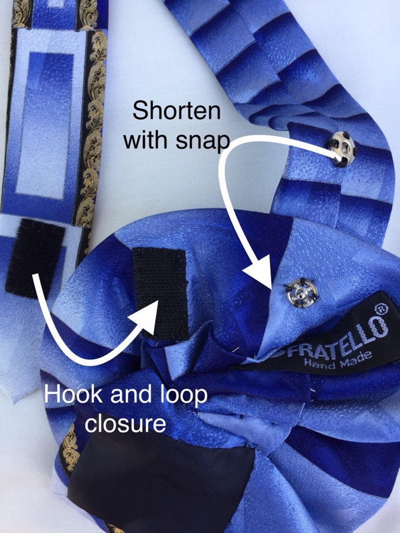 Blue & Gold Necktie Necklace Repurposed Vintage Necktie - Etsy