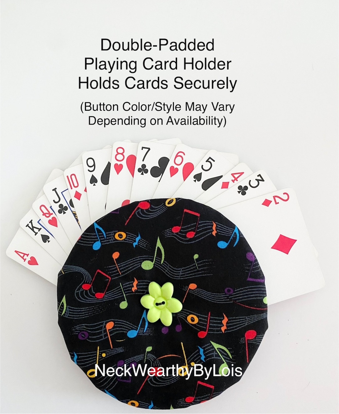Music, Double-padded Secure Playing Card Holder, Holds 20+ Cards, Gift ...