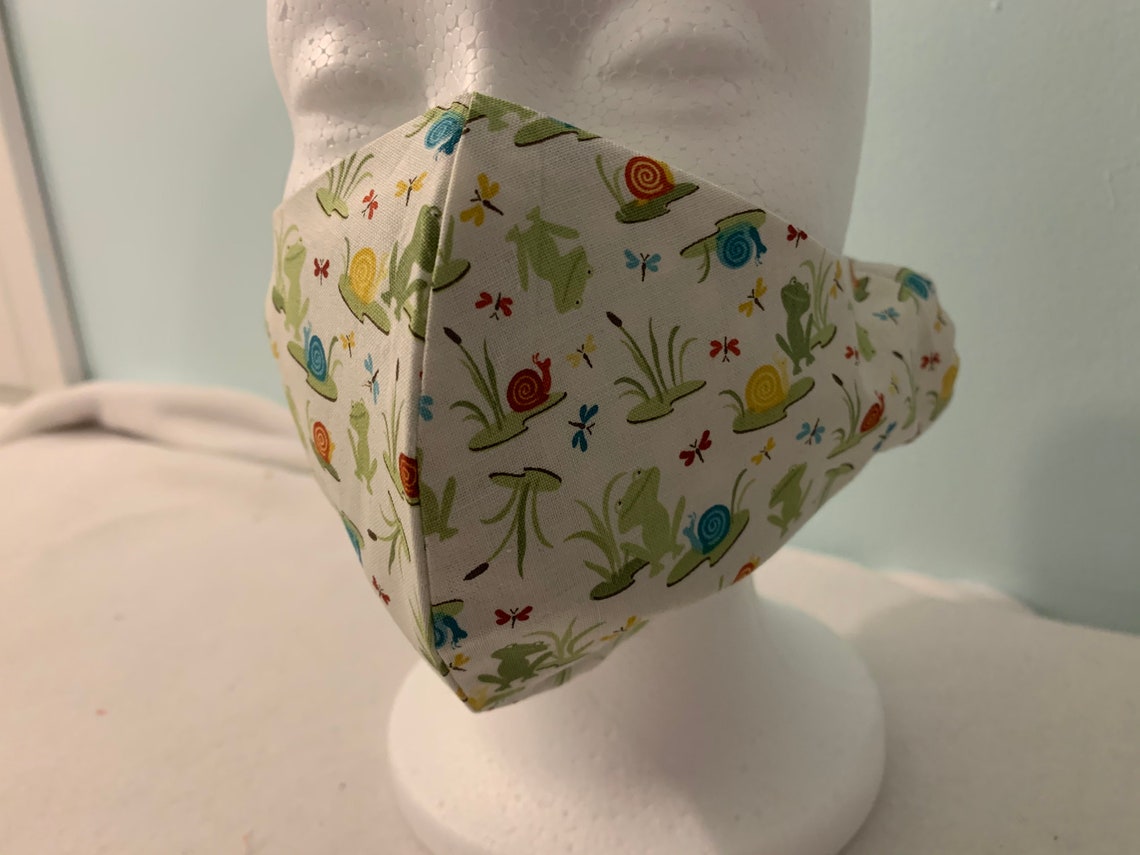 Face Masks in 3D Cone Shape 100% Quilters Cotton-Frog and | Etsy