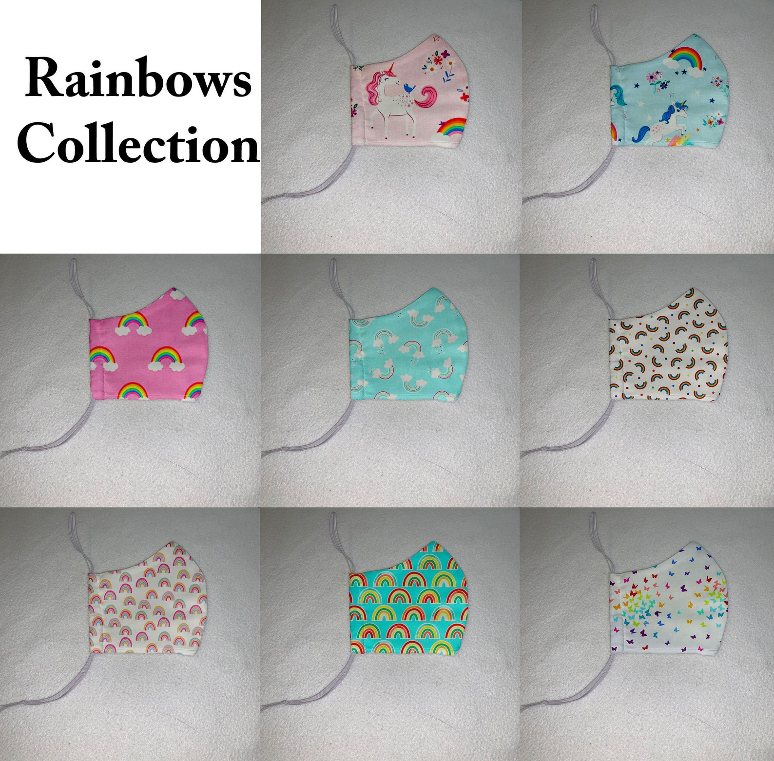 Face Masks in 3D Cone Shape 100% Quilters Cotton Rainbow | Etsy