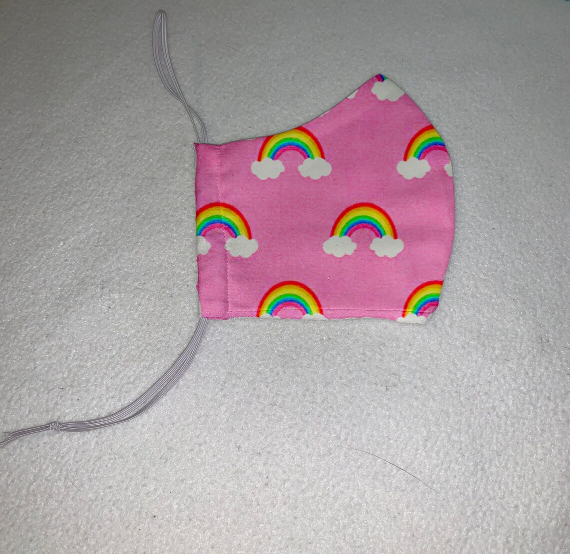 Face Masks in 3D Cone Shape 100% Quilters Cotton Rainbow | Etsy