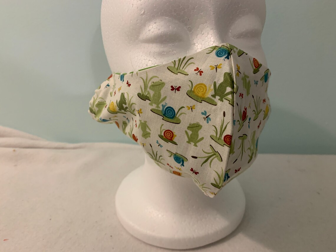 Face Masks in 3D Cone Shape 100% Quilters Cotton-Frog and | Etsy