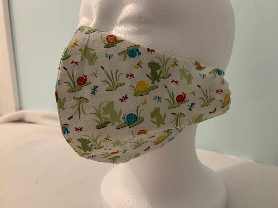 Face Masks in 3D Cone Shape 100% Quilters Cotton-Frog and | Etsy