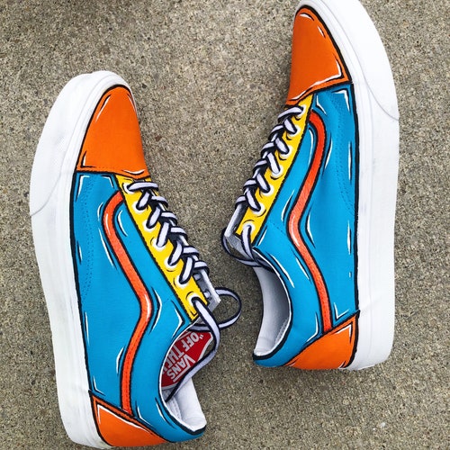 Classic Old Skool Cartoon Vans - Etsy