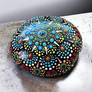 Mandala Dotted Rock Art, Unique Gift, Home or Garden Decor Accent, Gift ...